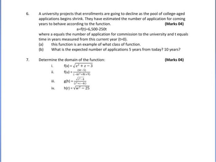 Solved 6. 6. A university projects that enrollments are | Chegg.com