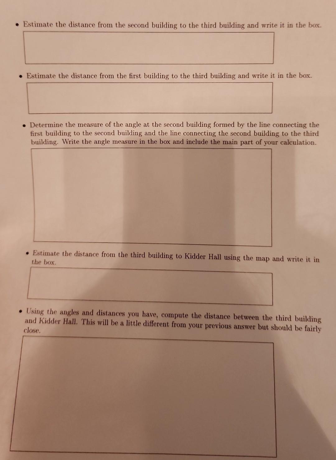 - Starting at Kidder Hall, estimate the distance to | Chegg.com