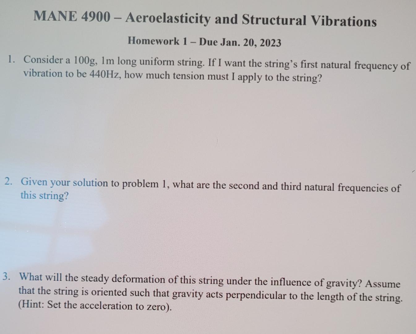 Solved MANE 4900 - ﻿Aeroelasticity and Structural | Chegg.com