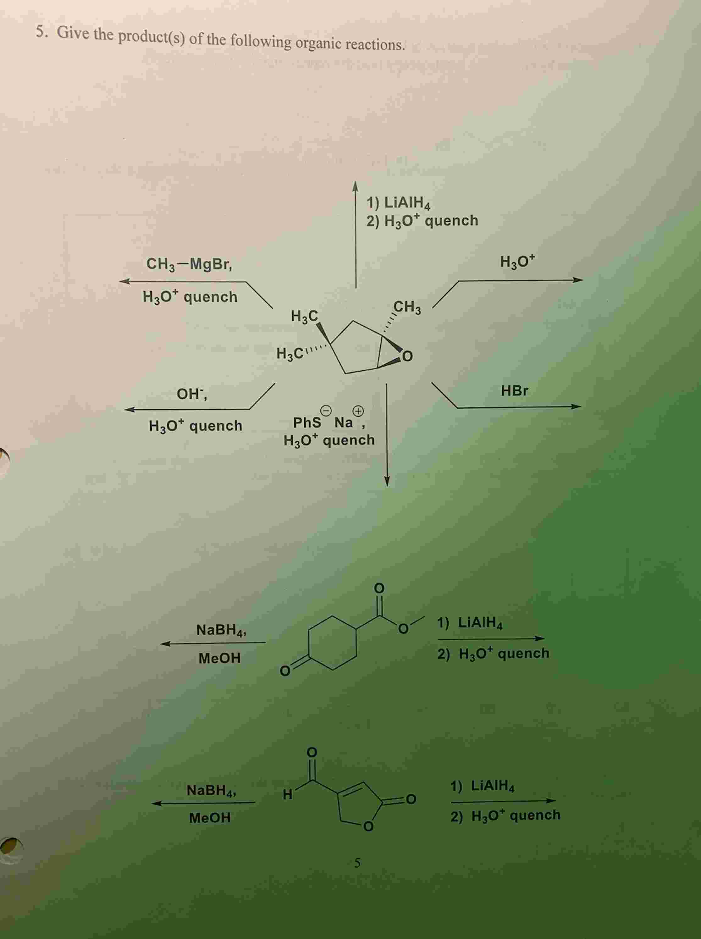 Solved Draw the products of the following organic reactions | Chegg.com