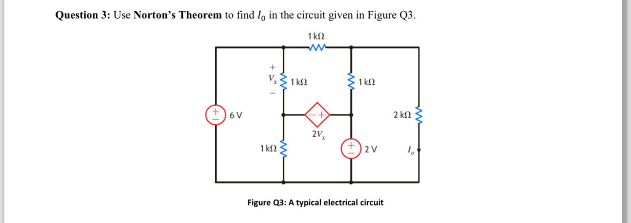 Solved Question 3: Use Norton's Theorem to find I0 ﻿in the | Chegg.com