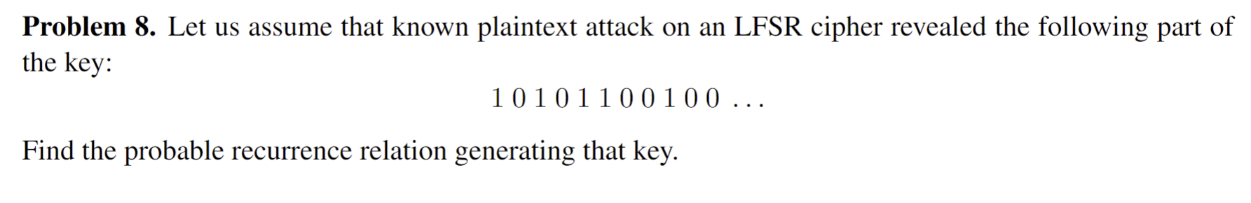 Solved Problem 8. ﻿Let us assume that known plaintext attack | Chegg.com