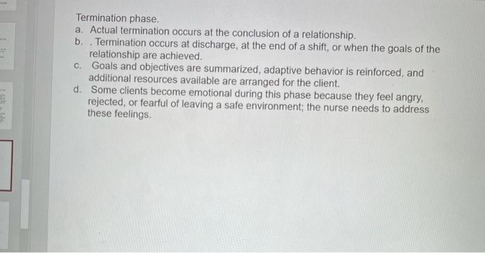 Solved Termination phase. a. Actual termination occurs at | Chegg.com