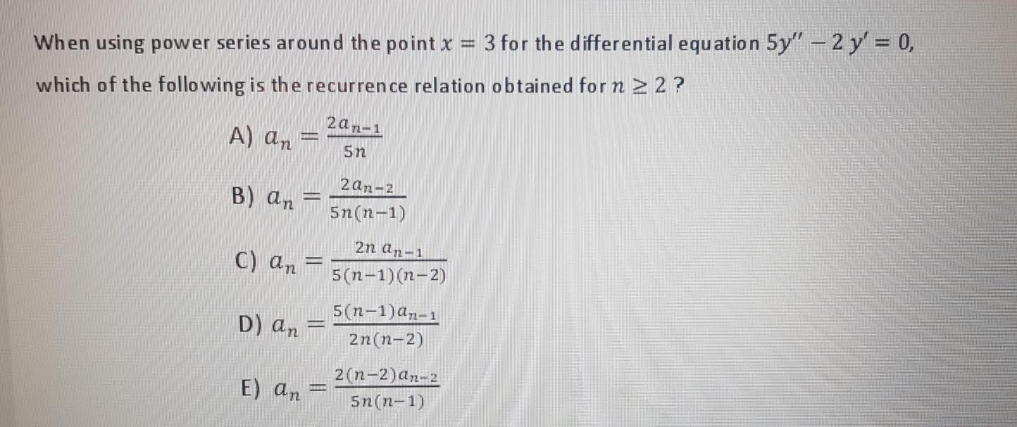 Solved When using power series around the point x = 3 for | Chegg.com