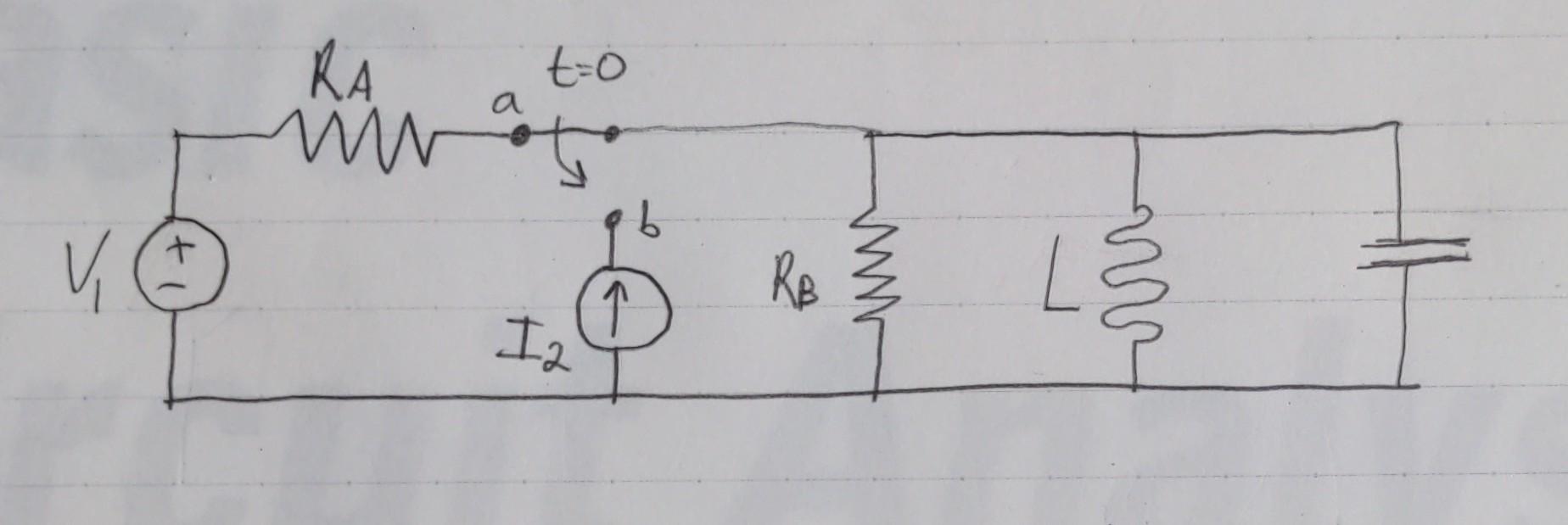 Solved For the circuit shown below, the switch is moved from | Chegg.com