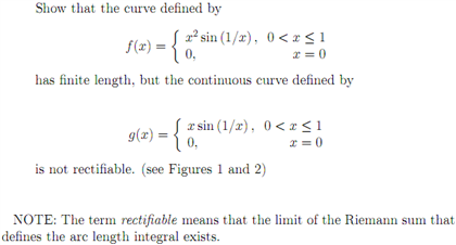 Show that the curve defined by has finite length, | Chegg.com