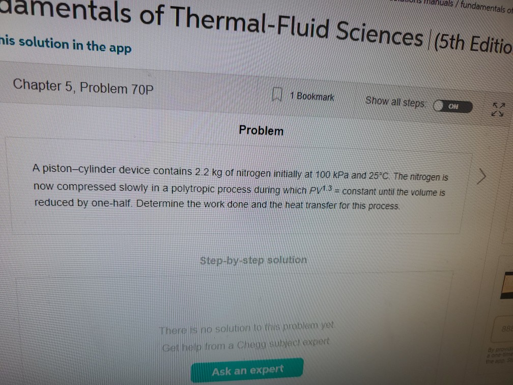 Solved mentals of Thermal-Fluid Sciences (5th Editio | Chegg.com