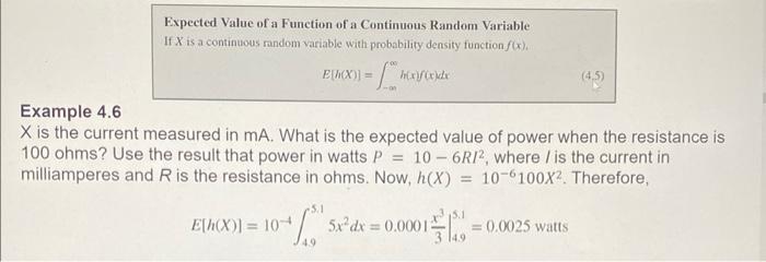 Solved Expected Value of a Function of a Continuous Random | Chegg.com