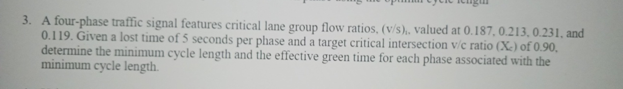 Solved A four-phase traffic signal features critical lane | Chegg.com