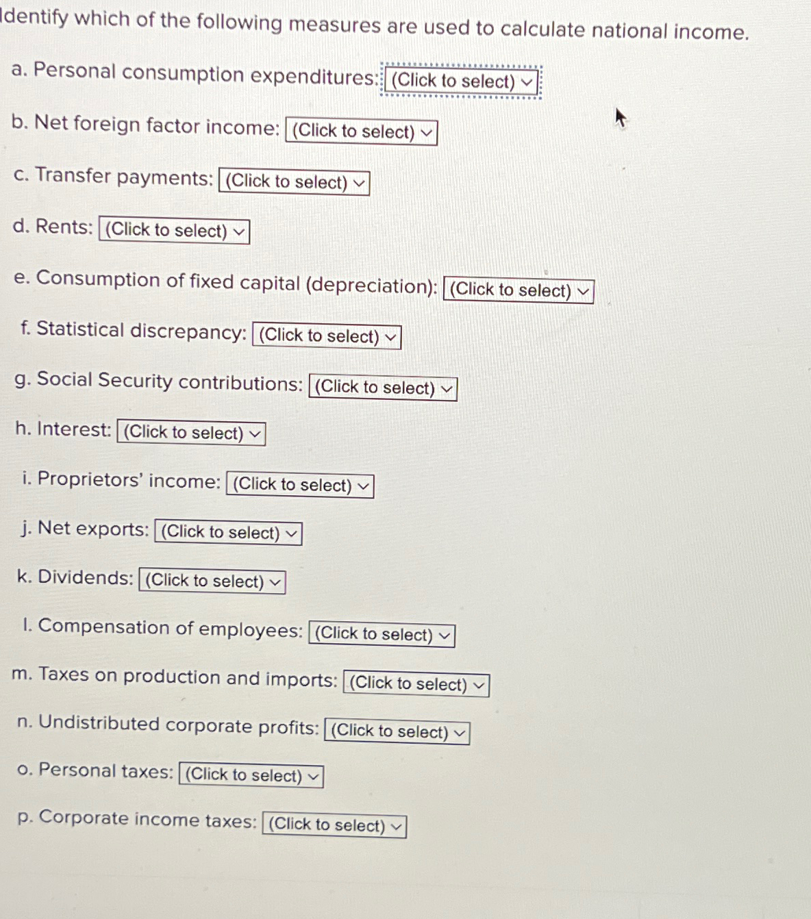 Solved Identify which of the following measures are used to | Chegg.com
