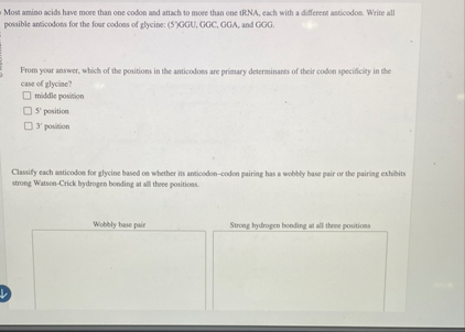 Solved Most amino acids have more than one codon and attach | Chegg.com