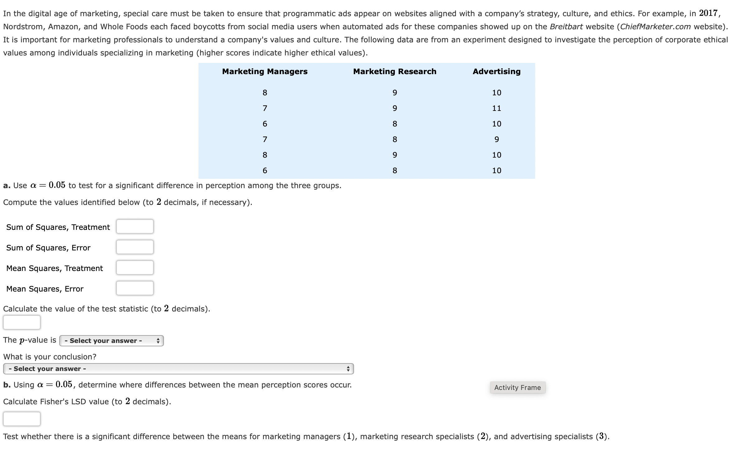 Solved 13 ﻿AssignmentSum of Squares, ErrorMean Squares, | Chegg.com