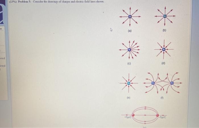Solved (13%) Problem 5: Consider the drawings of charges and | Chegg.com