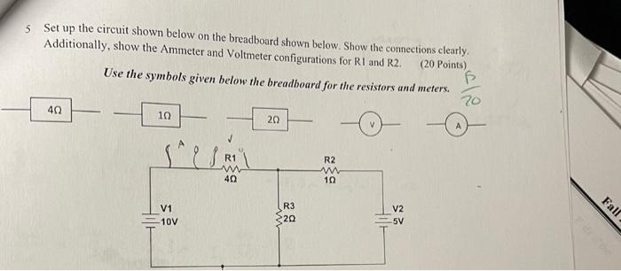 Solved 5 Set up the circuit shown below on the breadboard | Chegg.com