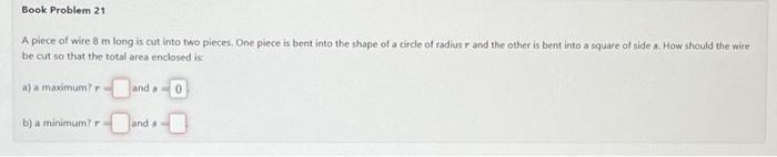 Solved A piece of wire 8 m long is cut into two pieces. One | Chegg.com