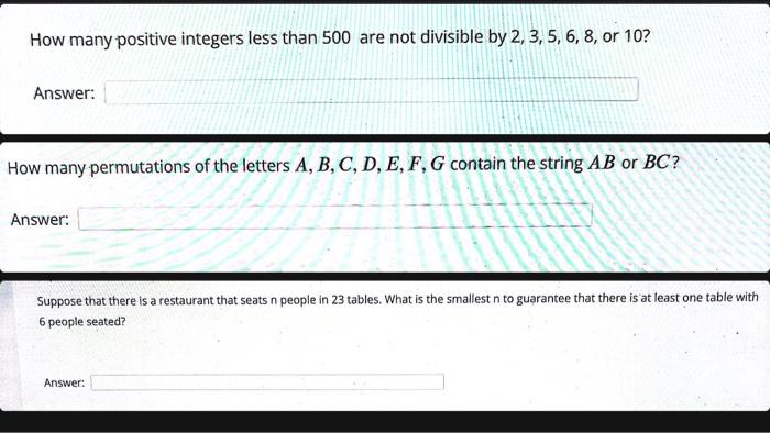 Solved How many positive integers less than 500 are not | Chegg.com