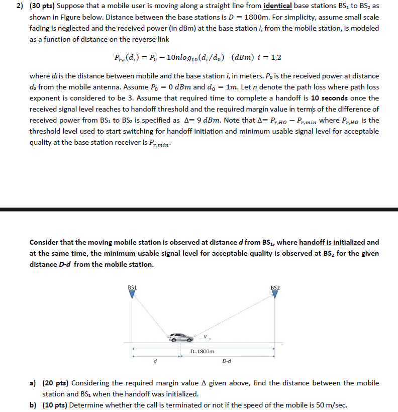 Solved BS1 to BS2 asshown in ﻿Figure below. Distance between | Chegg.com