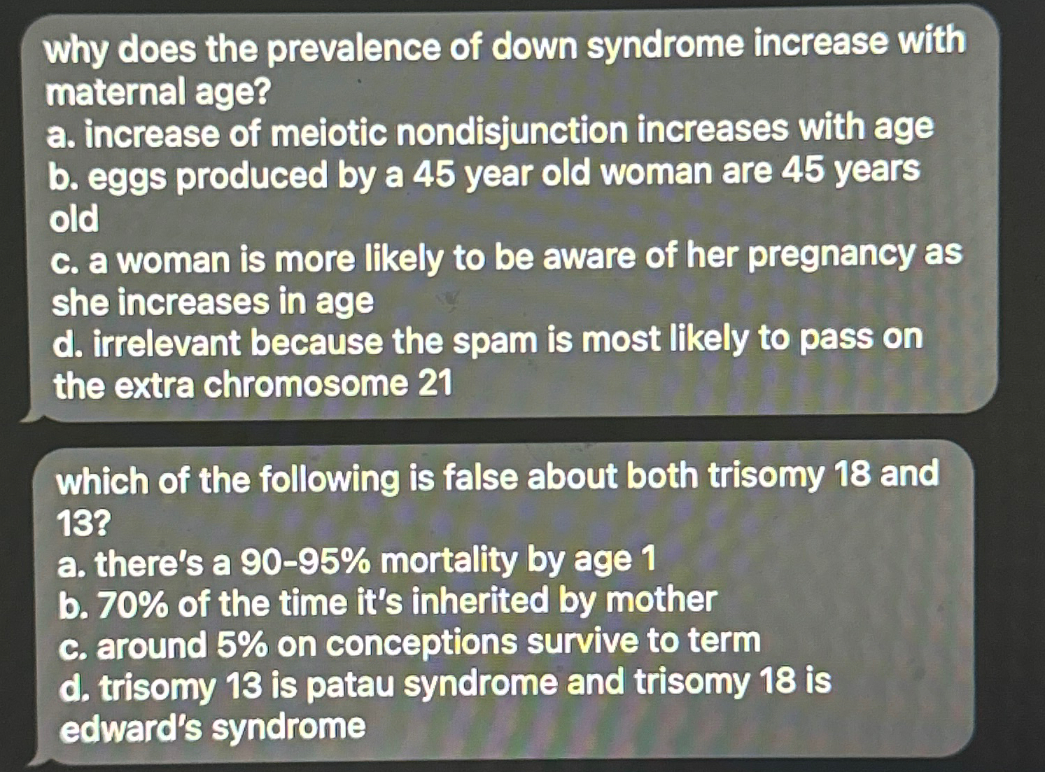 Solved why does the prevalence of down syndrome increase | Chegg.com