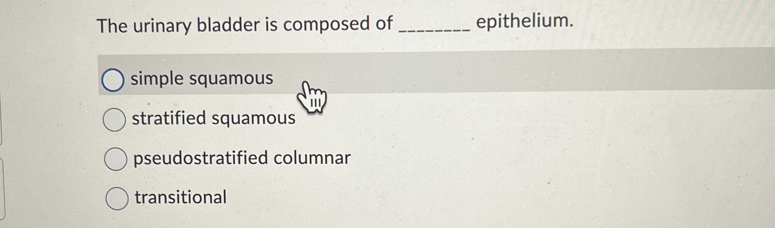 Solved The urinary bladder is composed of q, | Chegg.com