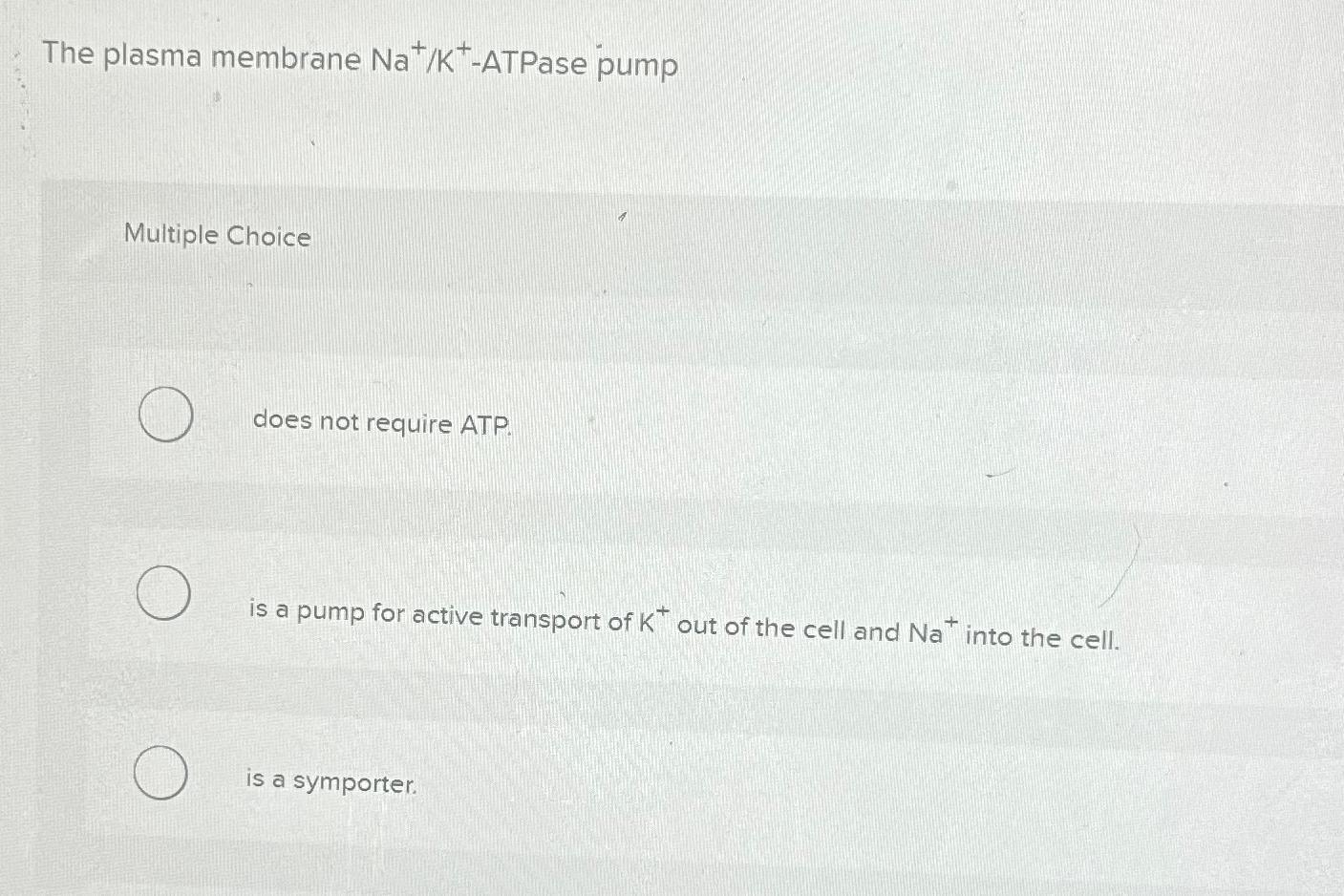 Solved The plasma membrane Na+K+-ATPase pumpMultiple | Chegg.com