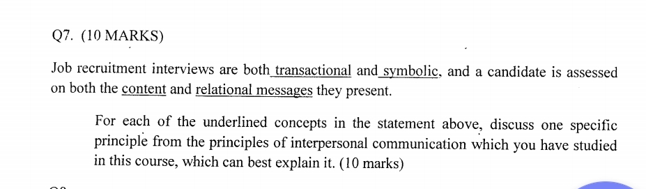 Solved Q7. (10 ﻿MARKS)Job recruitment interviews are both | Chegg.com