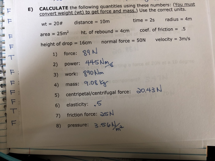 Solved CALCULATE the following quantities using these | Chegg.com
