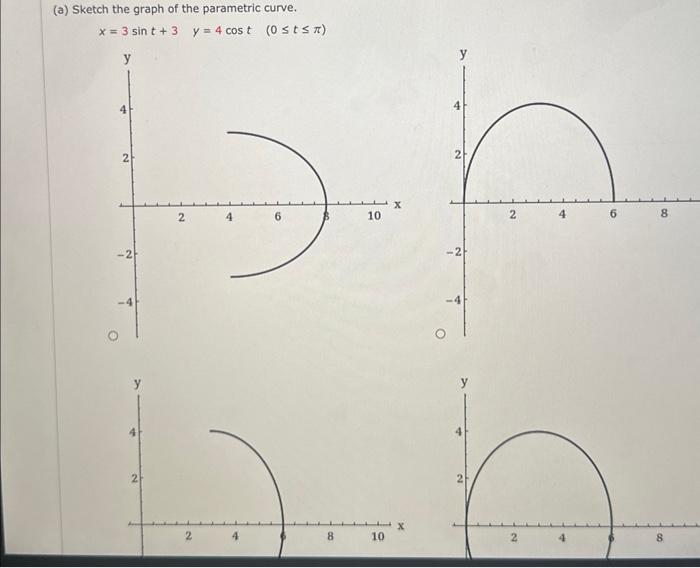 Solved (a) Sketch the graph of the parametric curve. | Chegg.com