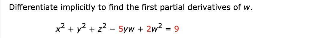 Solved Differentiate implicitly to find the first partial | Chegg.com