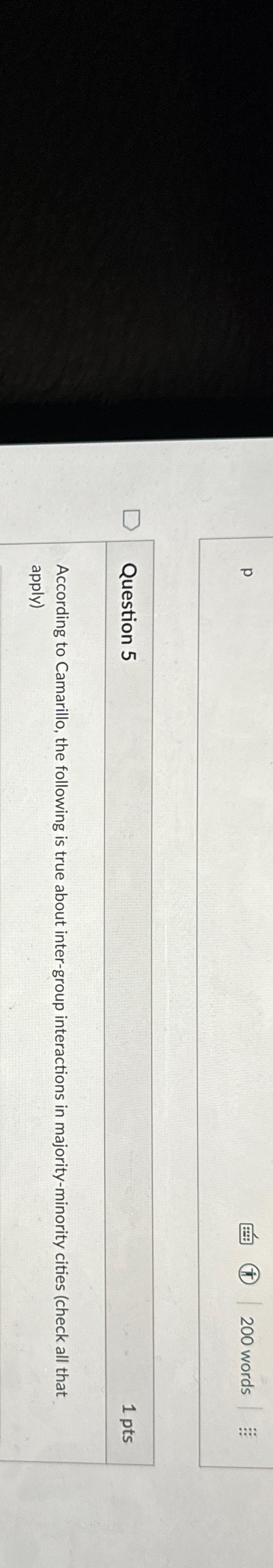 Solved Question 51 ﻿ptsAccording to Camarillo, the following | Chegg.com