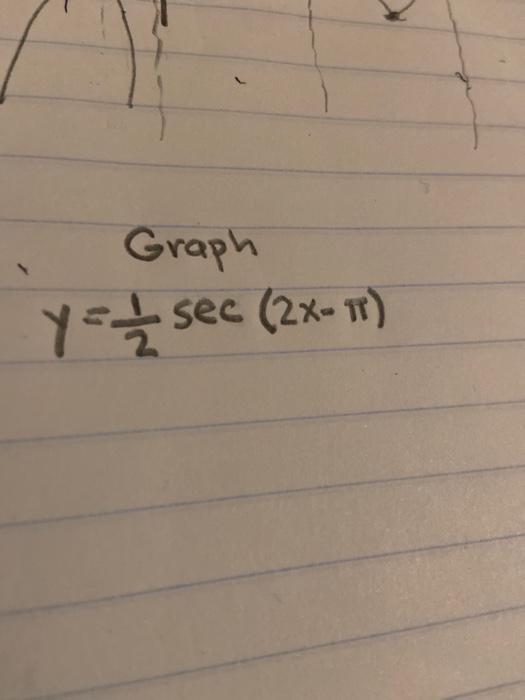 Solved Graph y sec (2x-T) | Chegg.com