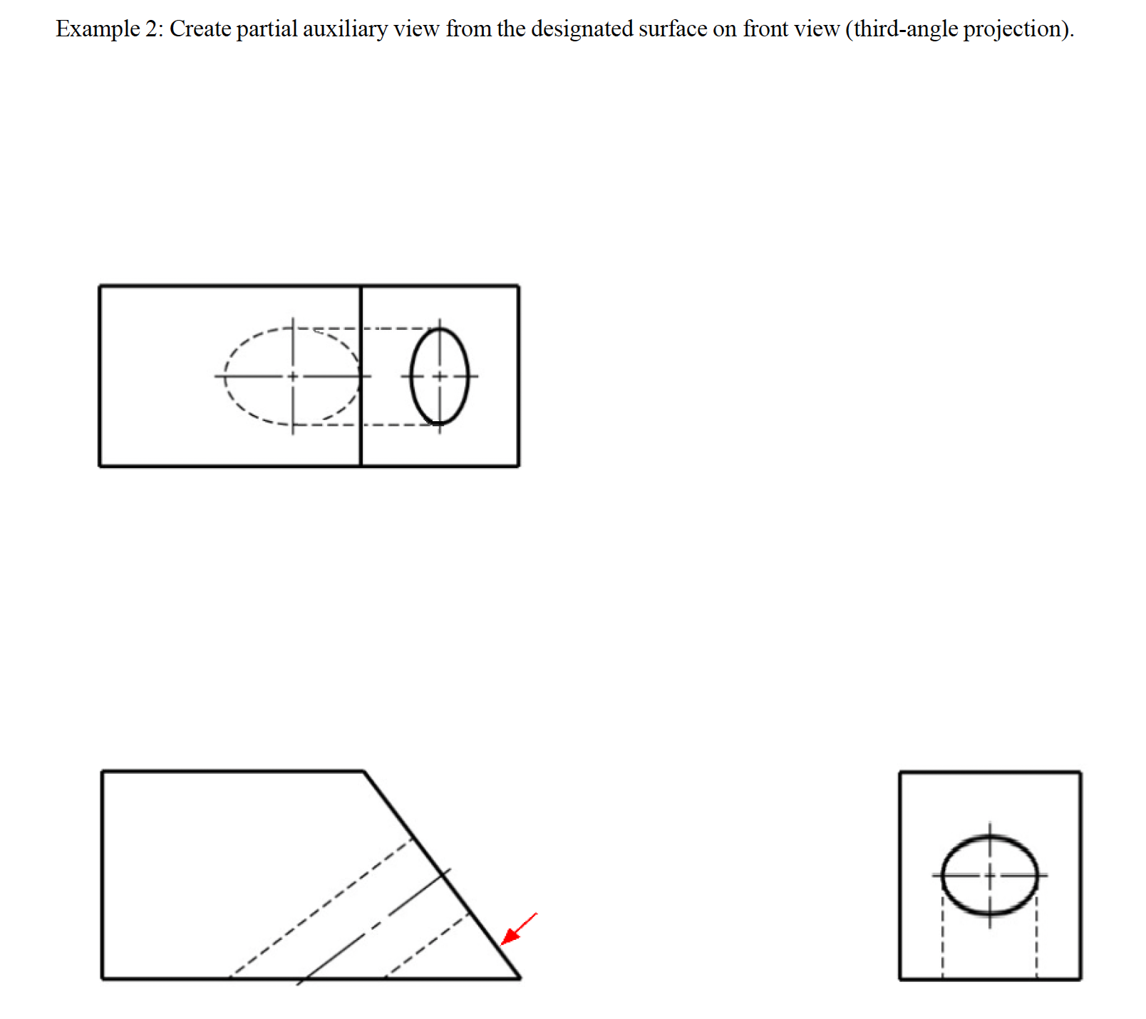 Solved Create partial auxiliary view from the designated | Chegg.com