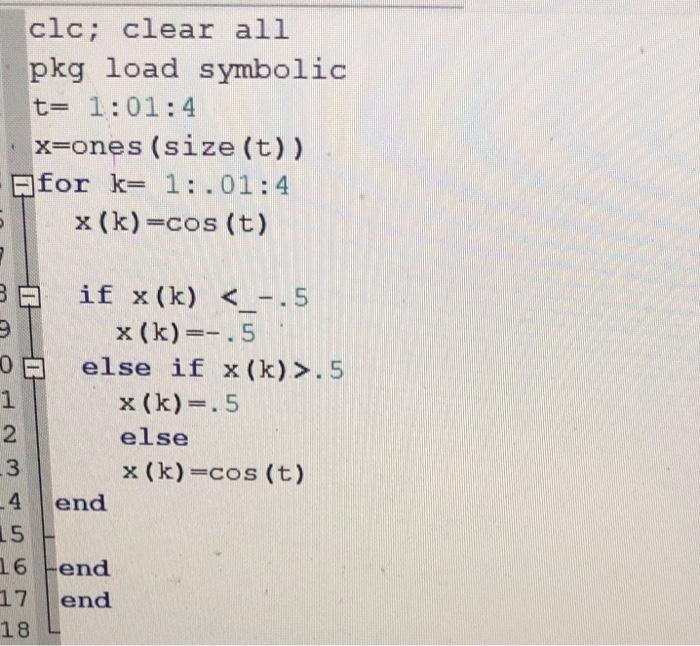 Solved Hi l'm trying to make a Matlab cosine plot (from 0 to | Chegg.com