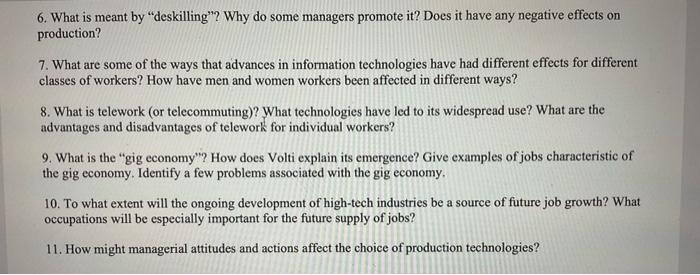 6. What is meant by "deskilling"? Why do some | Chegg.com