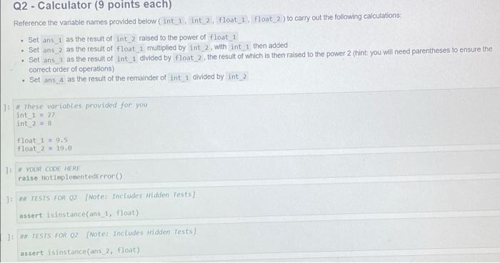 Solved Q2 - Calculator (9 points each) Reference the | Chegg.com