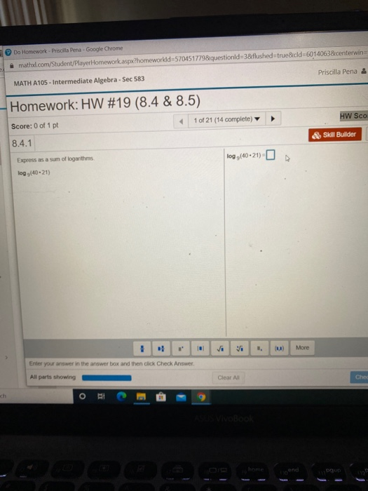 Solved Do Homework - Priscilla Pena - Google Chrome | Chegg.com