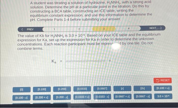 Solved A student was titrating a solution of hydrazine, | Chegg.com
