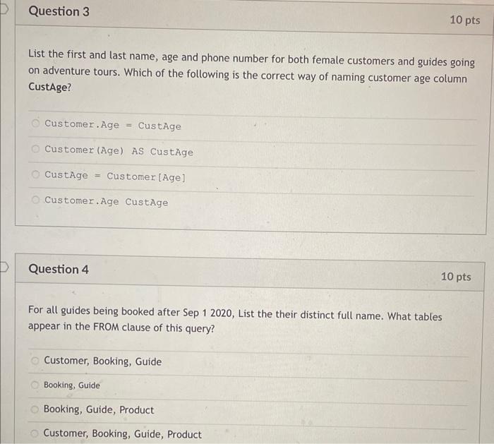 Solved Using the following Database structure to answer | Chegg.com