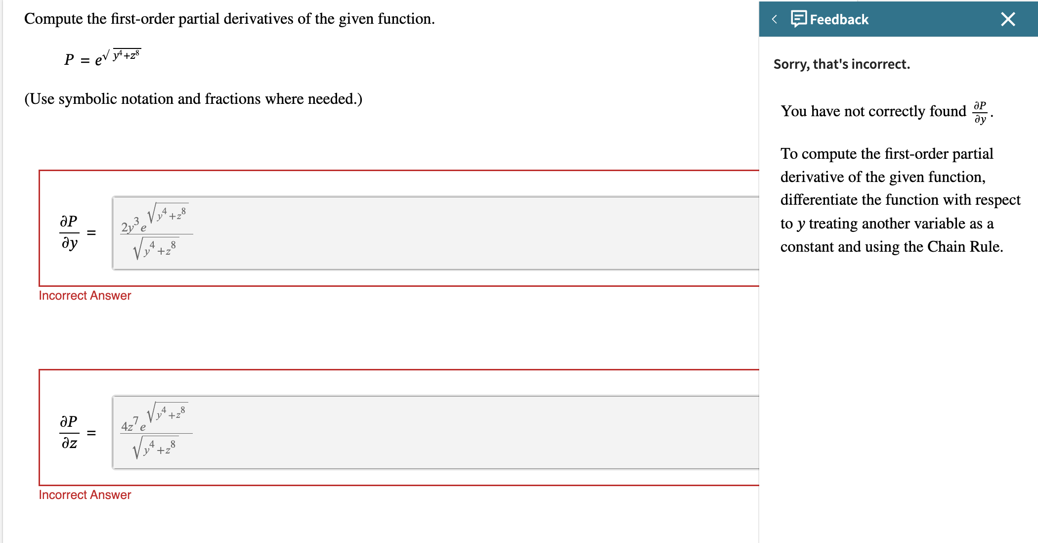 Solved I don't know why my answer is incorrect, please | Chegg.com