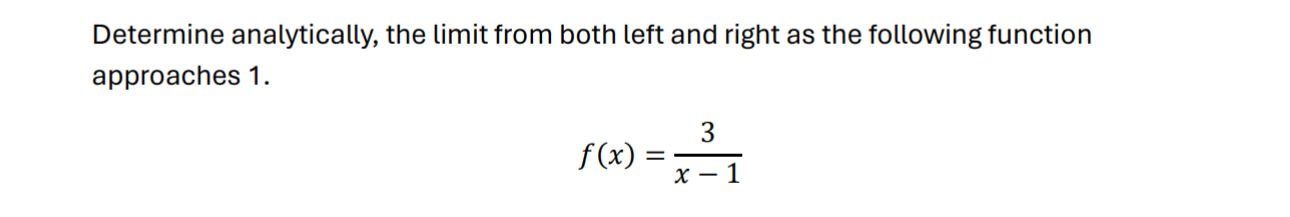 Solved Determine analytically, the limit from both left and | Chegg.com