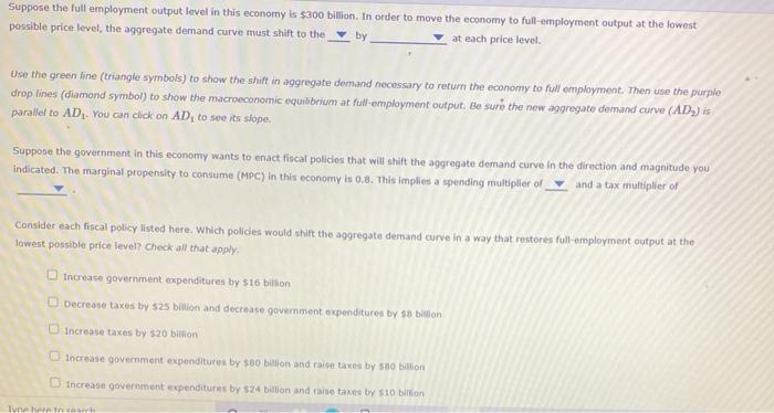 Solved Suppose the full employment output level in this | Chegg.com