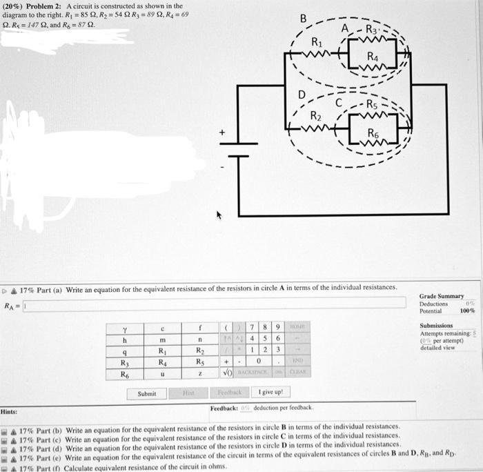 Solved (20\%) Problem 2: A circuit is constructed as shown | Chegg.com