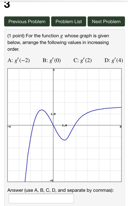 Solved Previous Problem Problem List Next Problem 1 Point 