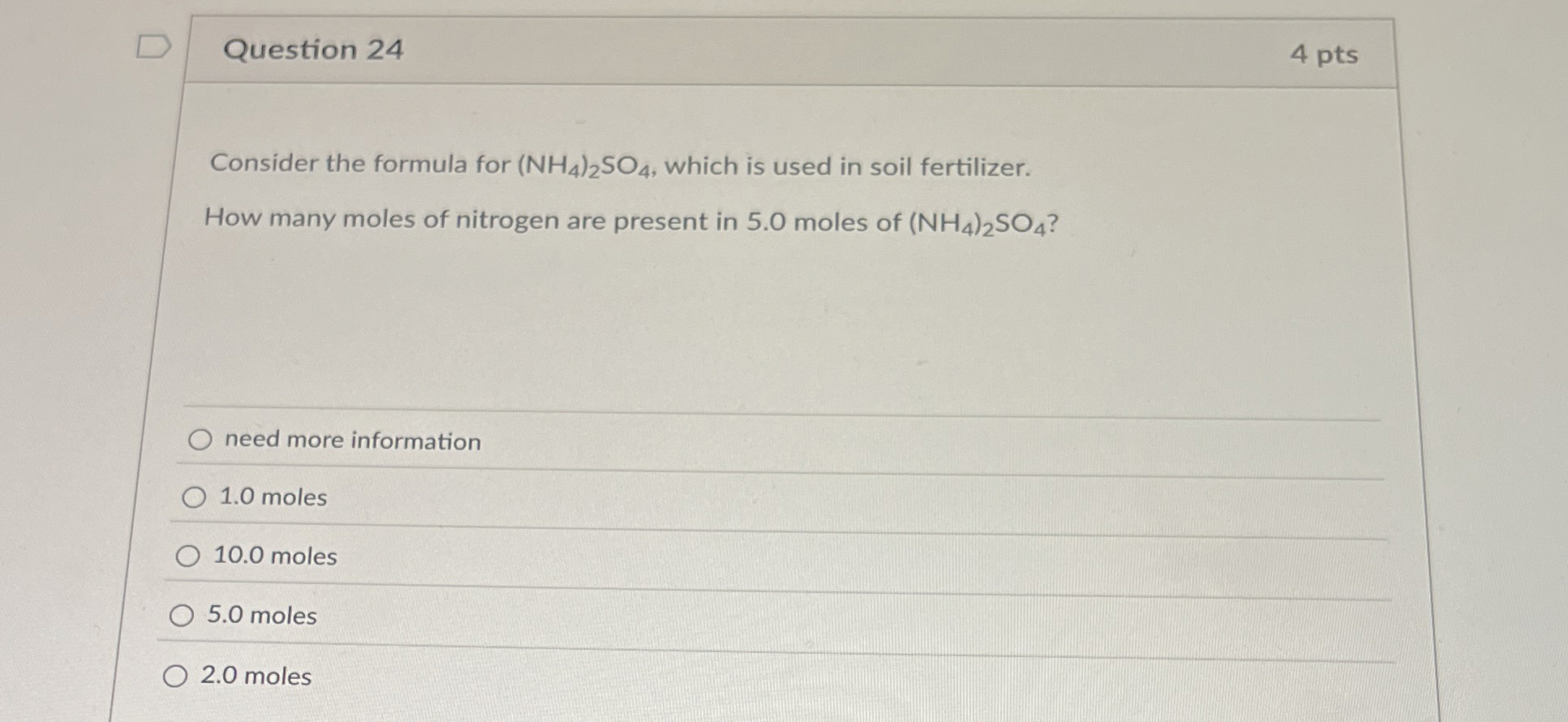Solved Question 24Consider the formula for (NH4)2SO4, ﻿which | Chegg.com