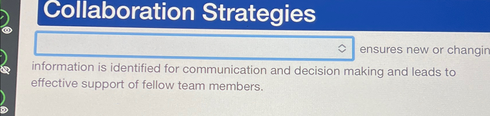 Solved Collaboration Strategiesensures new or | Chegg.com