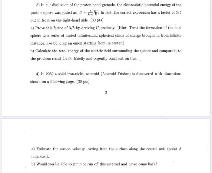 Solved 3) In our discussion of the proton hand grenade, the | Chegg.com