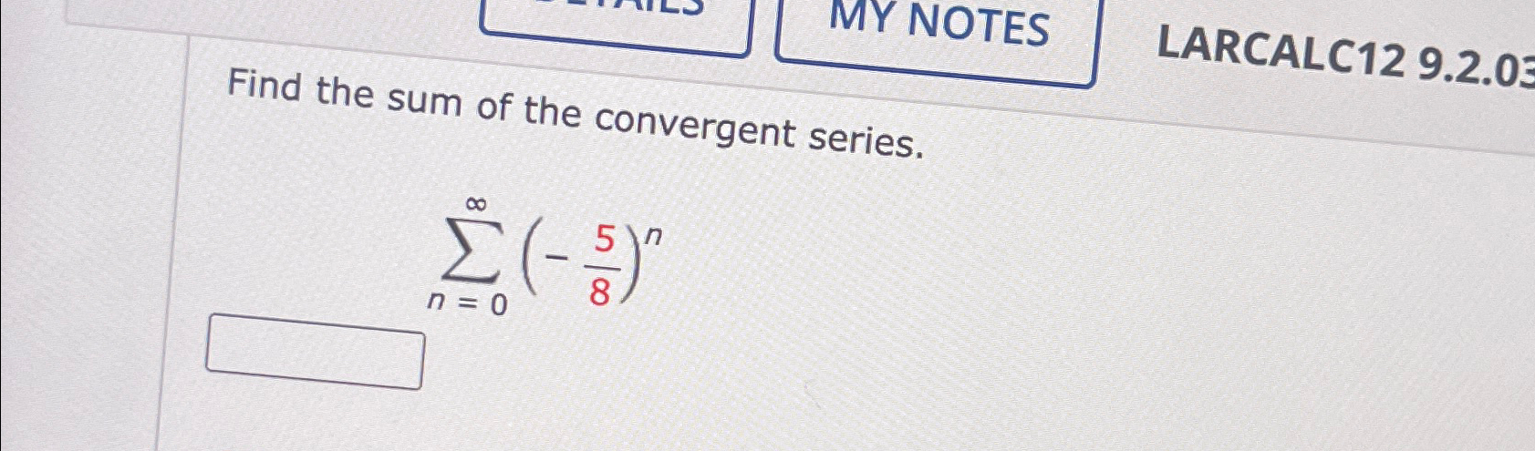 Solved Find the sum of the convergent | Chegg.com