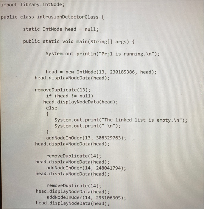Solved Linked List In Java Modify The Intnode Class In