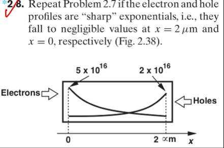 *2/8. ﻿Repeat Problem 2.7 ﻿if the electron and hole | Chegg.com