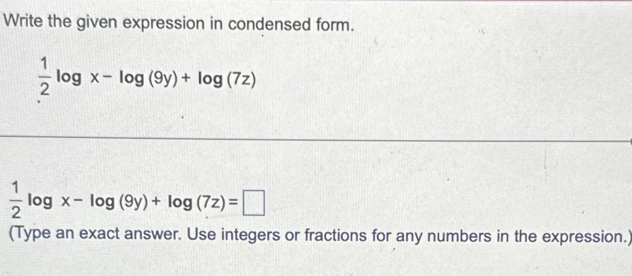 Solved Write the given expression in condensed | Chegg.com