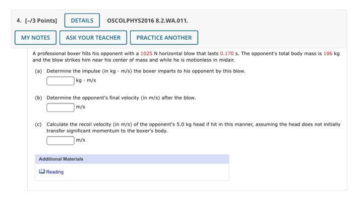 Solved 4 13 Points Details Oscolphys2016 8 2 Wa 011 My
